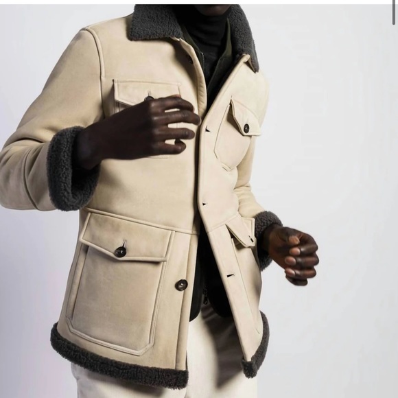 Isaia | Jackets & Coats | Isaia Field Jacket In Ivory Smokey Brownblack ...